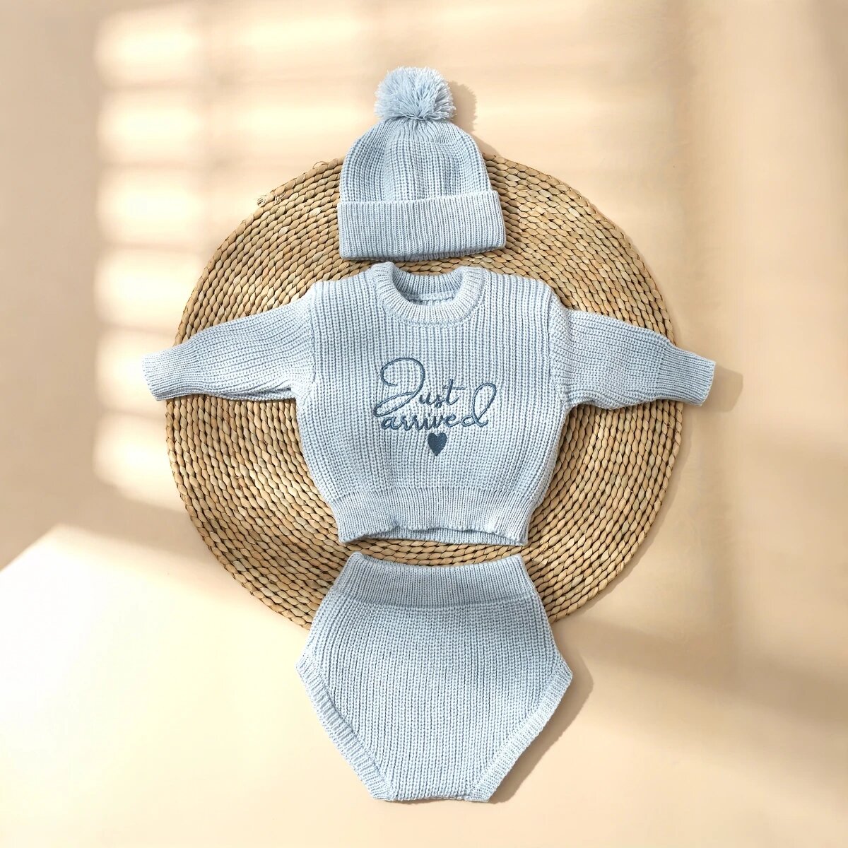 Комплект Из 3 Предметов Для Фотосессий Новорожденных: Вязаный Костюм Для Мальчиков И Девочек С Шапочкой С Помпоном И Вышитым .