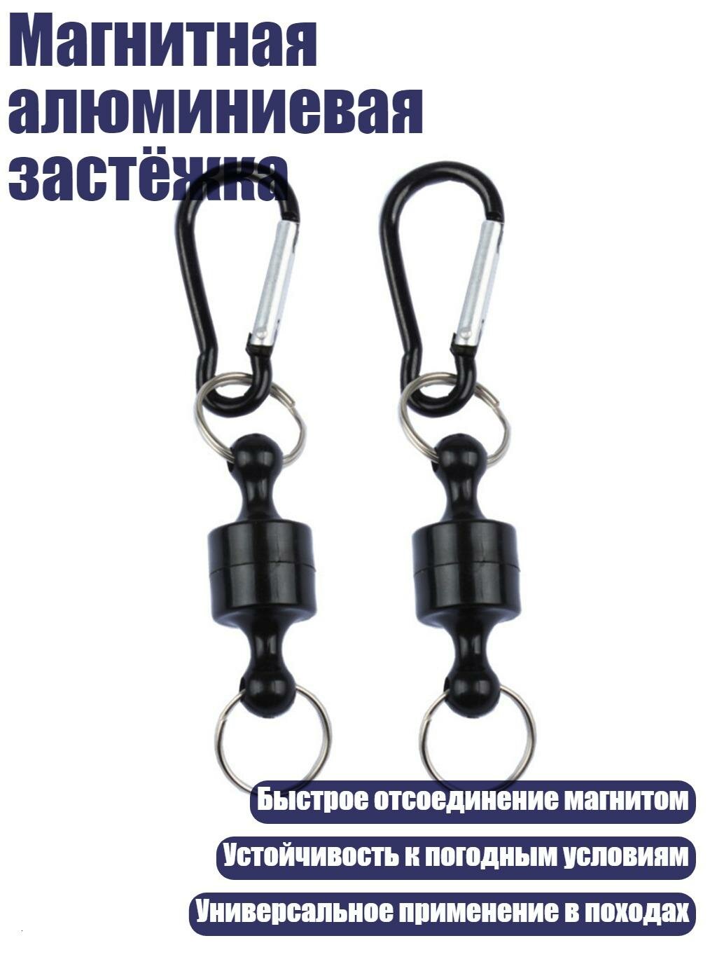 Магнитная алюминиевая застёжка, Черный