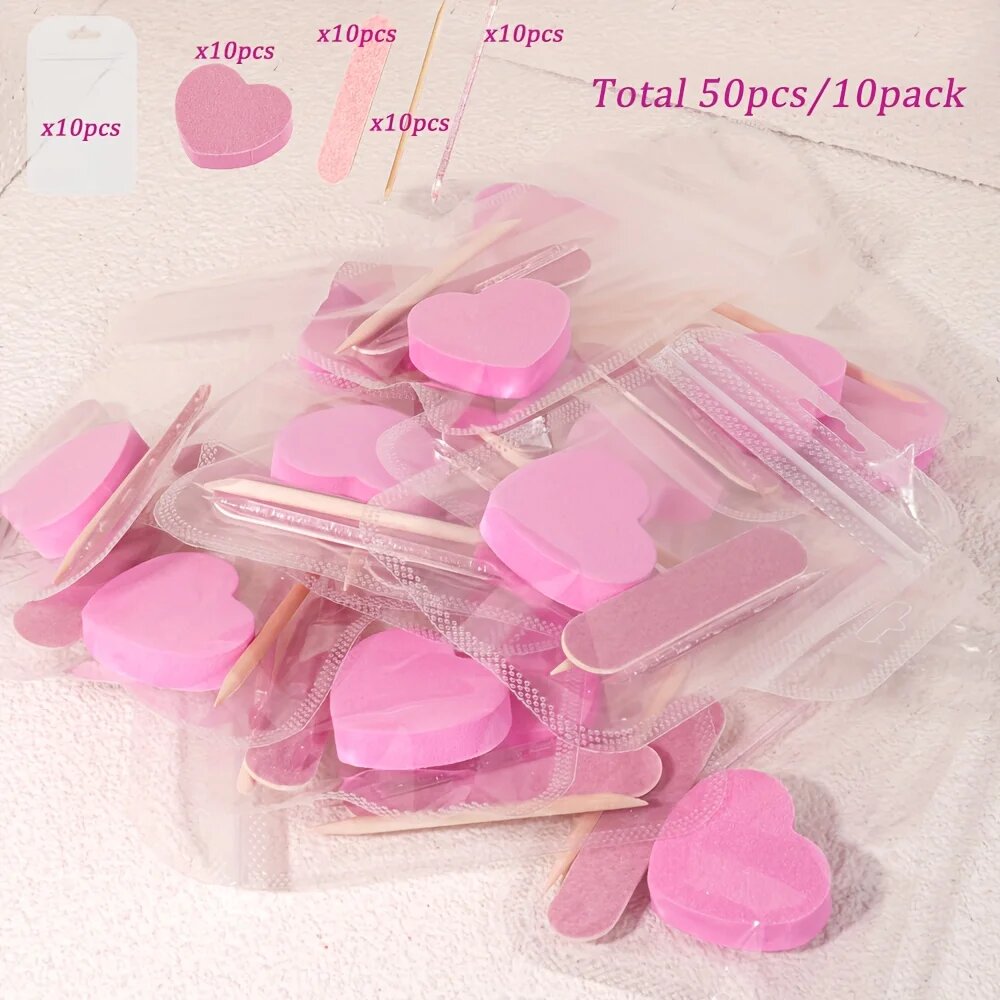 Одноразовые маникюрные инструменты 4-в-1 пластиковые (10/15 шт.) 50pcs-10pack