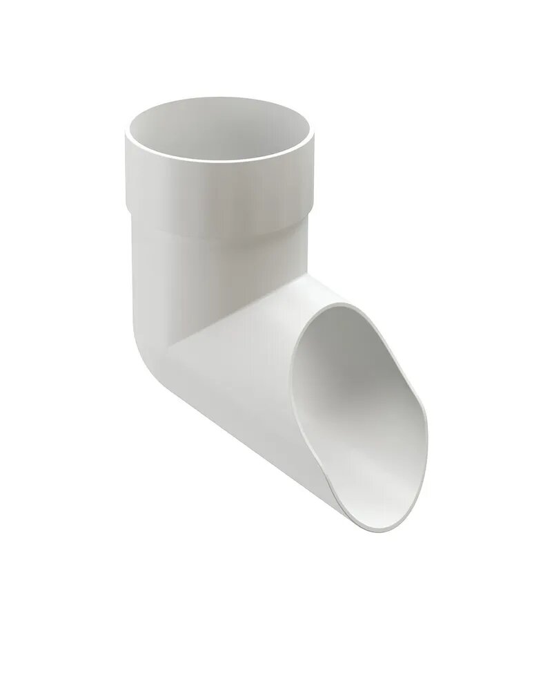 Наконечник трубы водостока ПВХ дёке Премиум 85мм, пломбир (RAL9003)