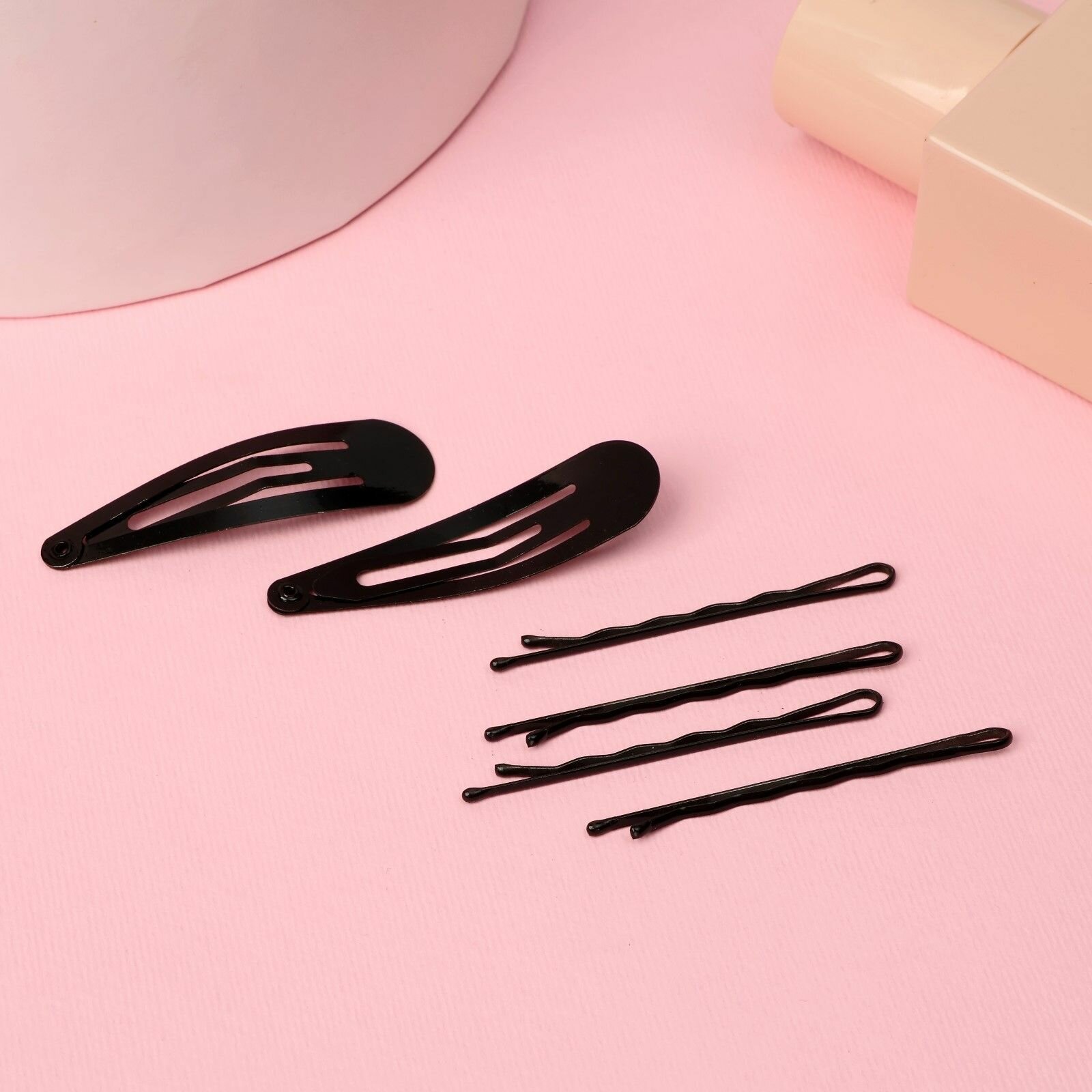 Набор невидимок и заколок для волос, 3 набора по 14 шт. Классик , 4.5 см, чёрные