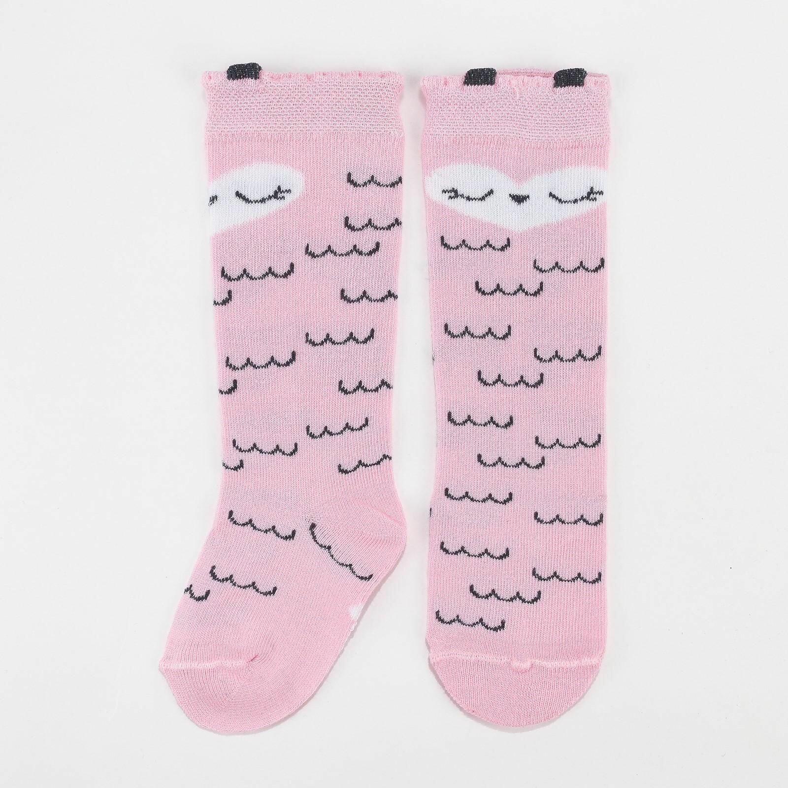 Набор Гольф детских, 2 пары, Сова 10-12 см, розовый