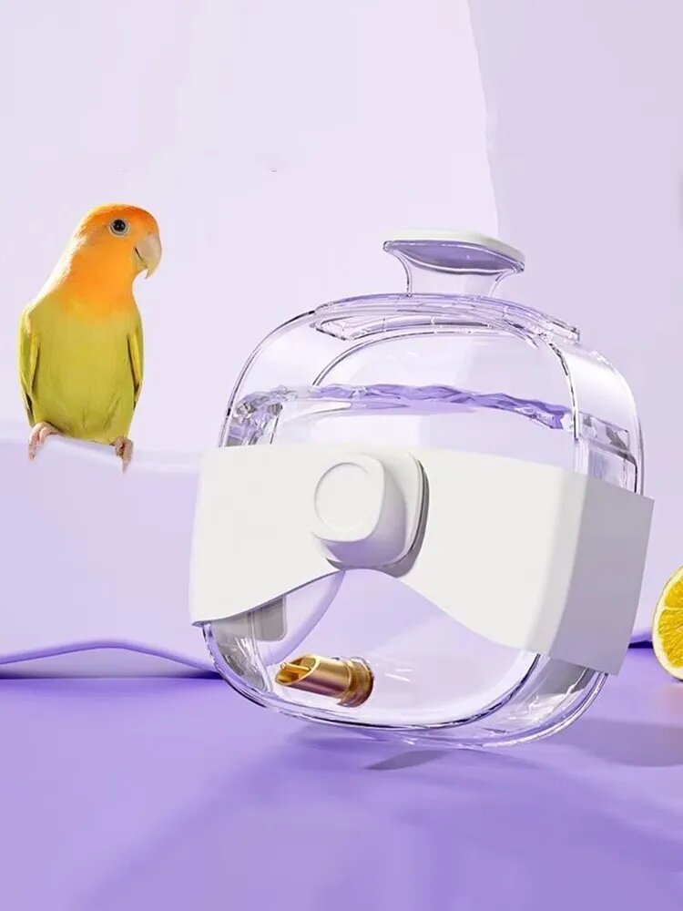 Поилка для попугаев для птиц малого и среднего размера прозрачная круглая пластиковая