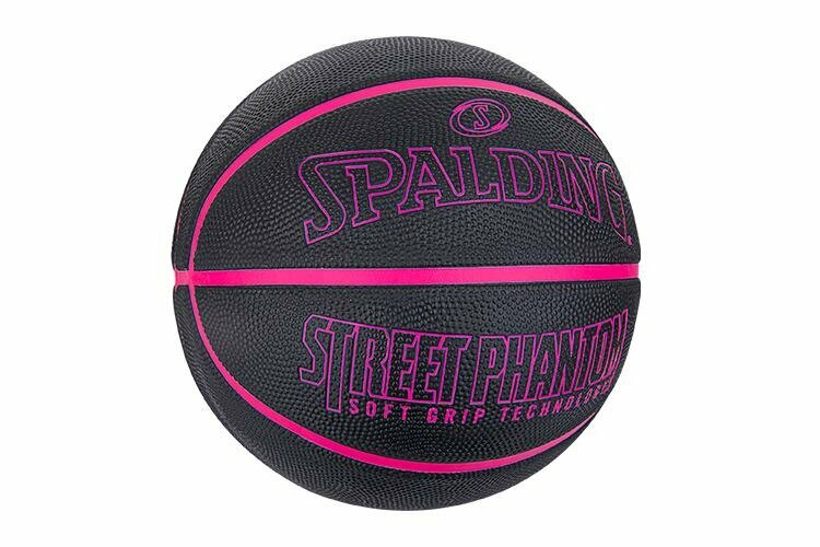 Резиновый баскетбольный мяч унисекс SPALDING Street Phantom Collection, неоново-розовый, размер 6-7