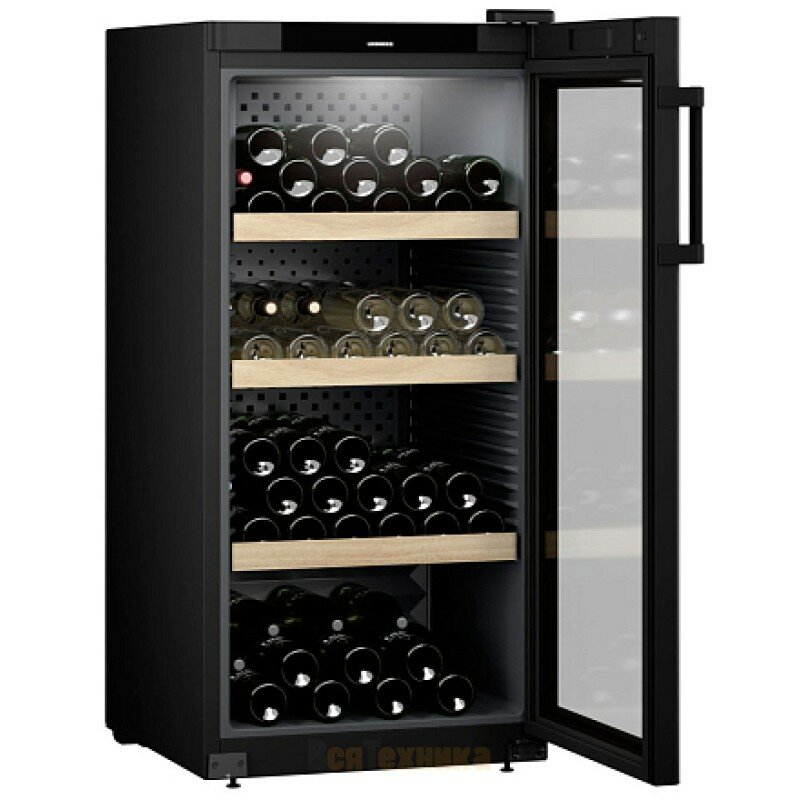 Винный шкаф Liebherr WPbl 4201, монотемпературный, 141 бут, черный