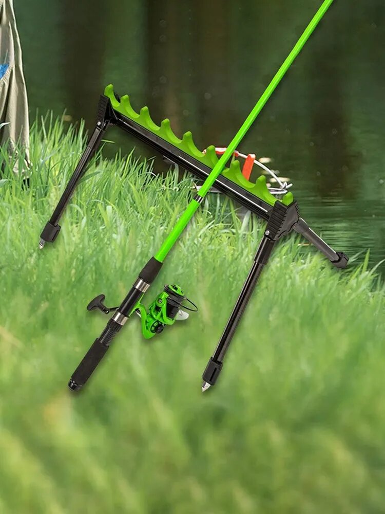 Род Под Для Рыбалки, Зеленый цвет, металлическая конструкция, регулируемая высота, для фидерной ловли