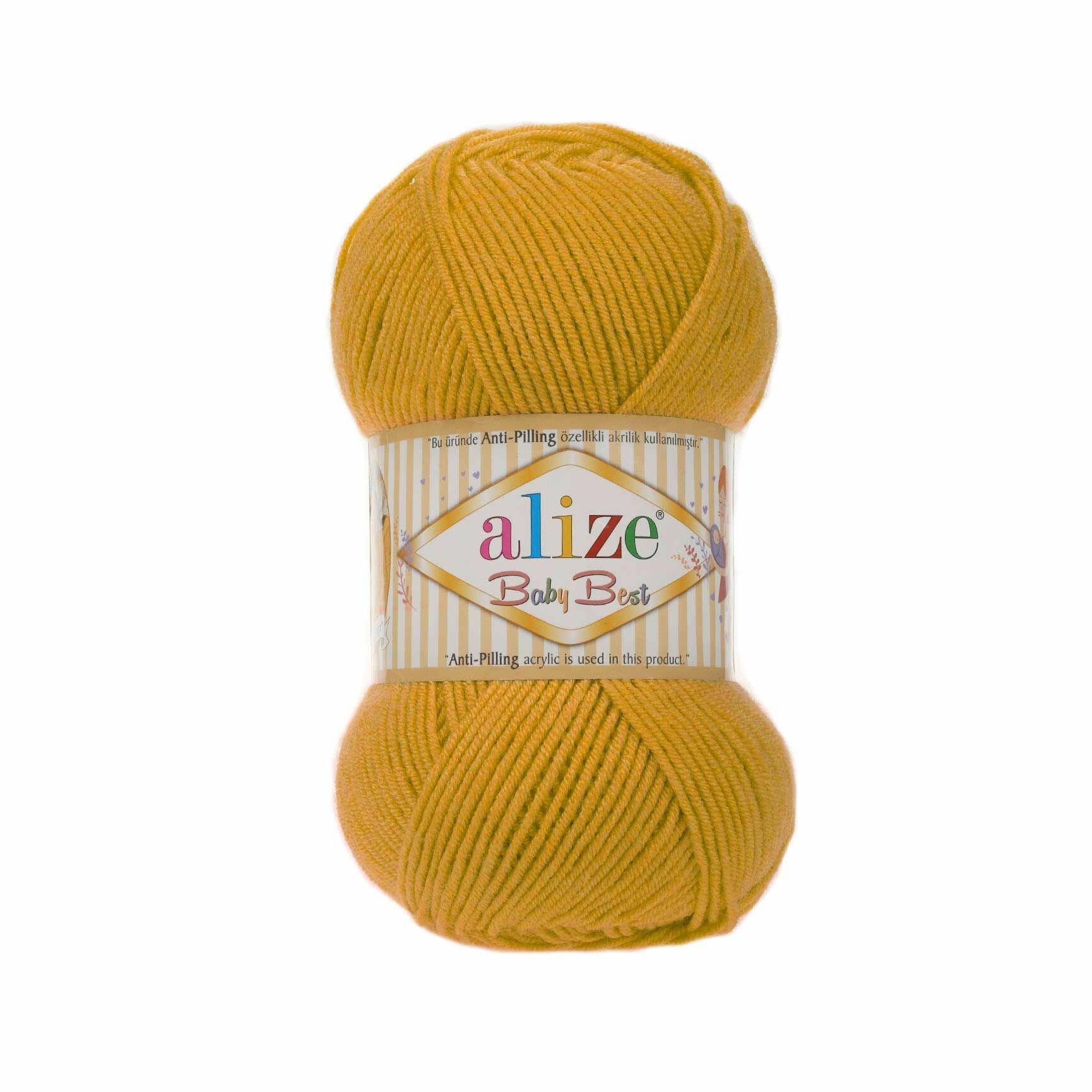 Пряжа Alize Baby Best 281 (5 мотков по 100г/240м) шафран