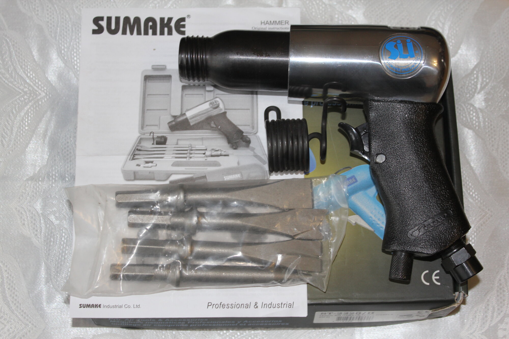 Набор Пневмомолоток с Зубилами (4пр) SUMAKE ST-2220H