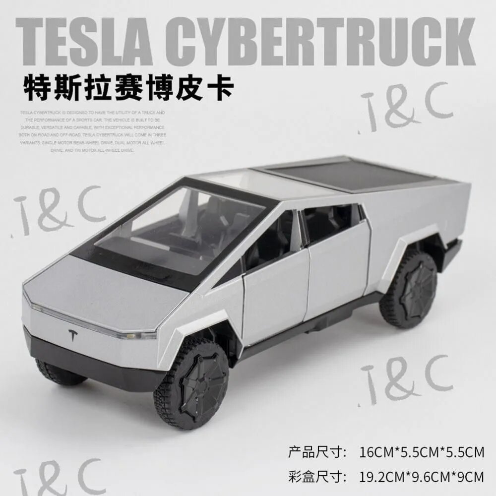 Tesla Cybertruck Металлическая модель, Тесла пикап - серебристый 1/32
