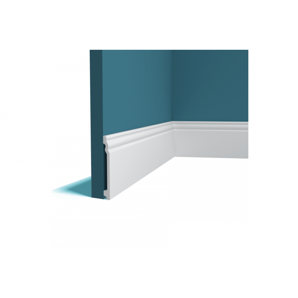 Плинтус напольный ударопрочный Perfect Plus Р158 13х1.5х200 см, дюрополимер, влагостойкий, белый