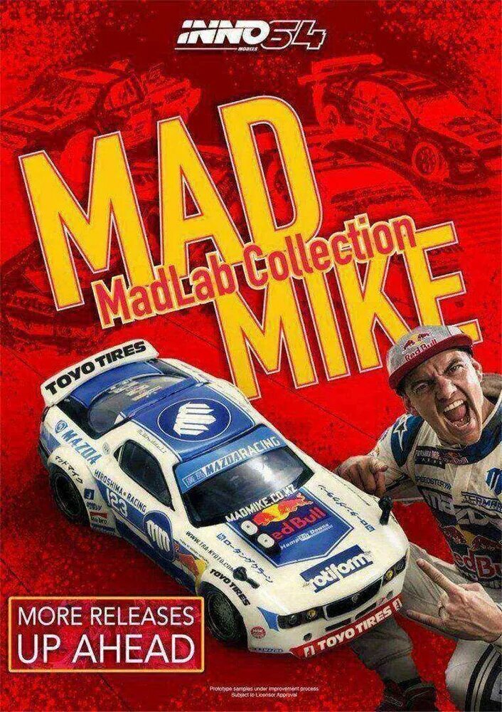 Машинка INNO 1/64 MAZDA RX7 (FD3S) PANDEM ROCKET BUNNY 001 Die-cast Alloy Car Model Collection Gift.