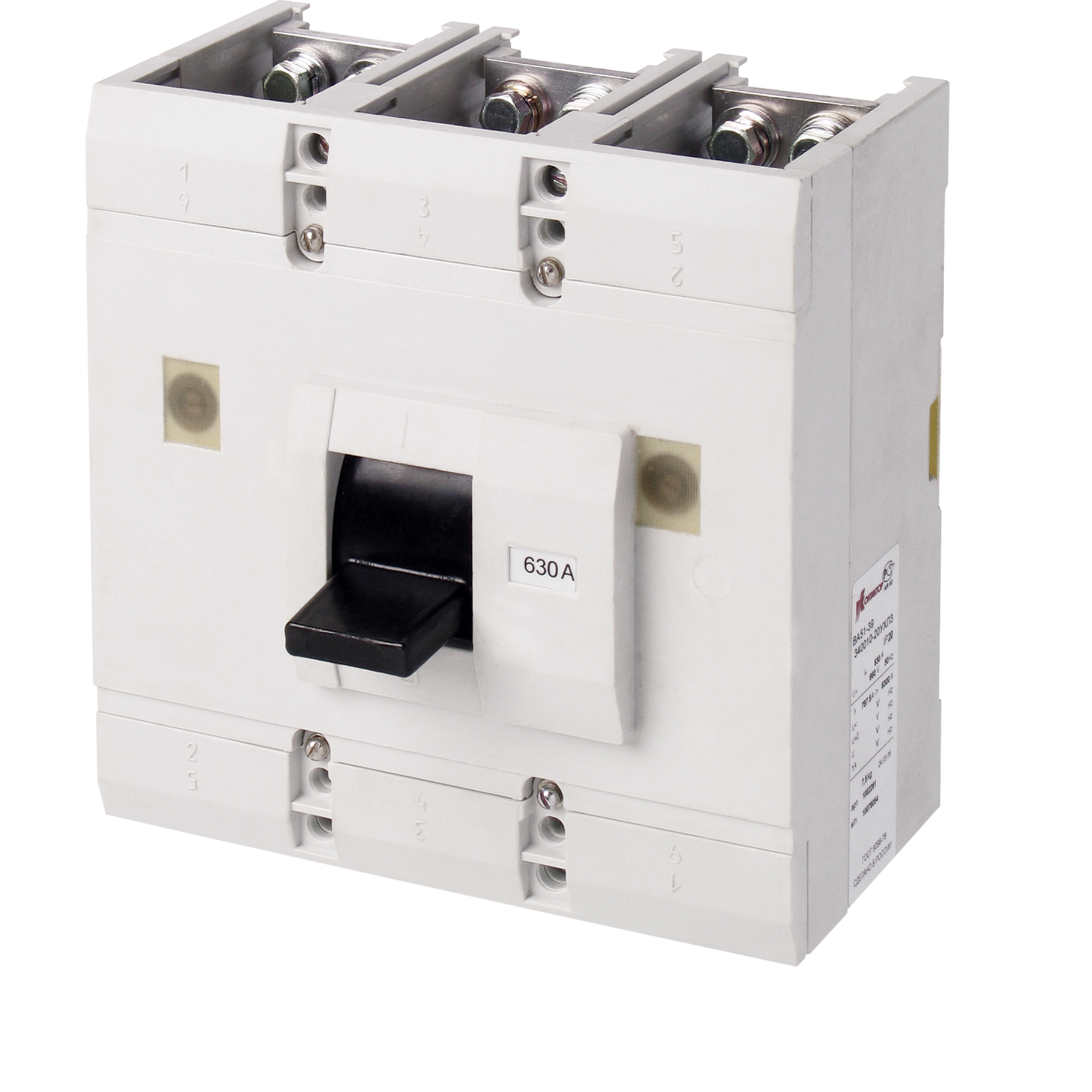 Выключатель автоматический ВА51-39-630А-340010-6300-660В-20УХЛ3 переднее шина медь Контактор, IEK 1002261 (1 шт.)