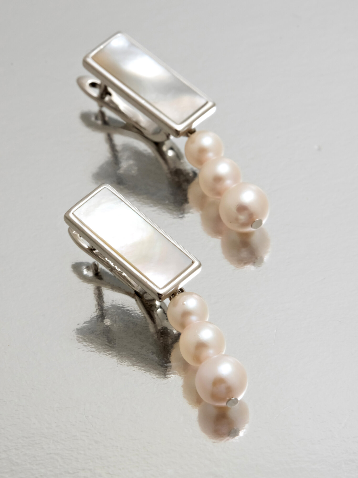 Серьги, жемчуг культивированный, перламутр