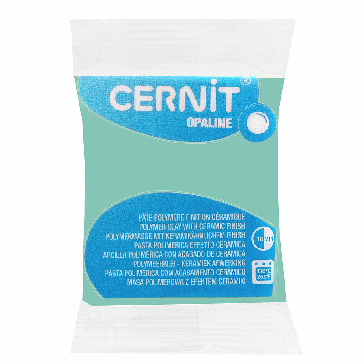 Полимерная глина запекаемая (пластика) Cernit OPALINE, 56 г (637 селадоновый зеленый)