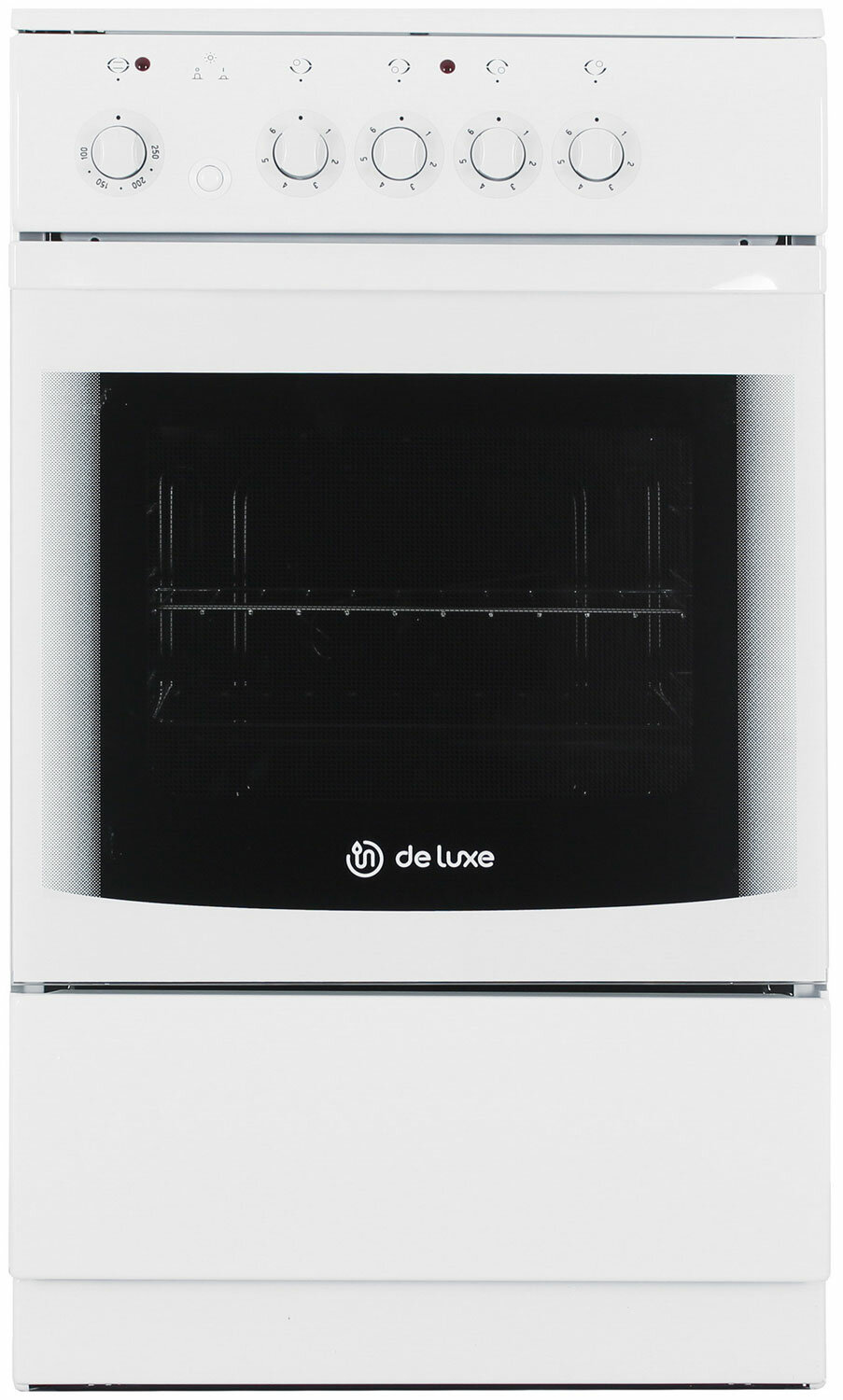 Электроплита De luxe 506004.04 эс 50 см, 54 л, 4 конфорки, белый