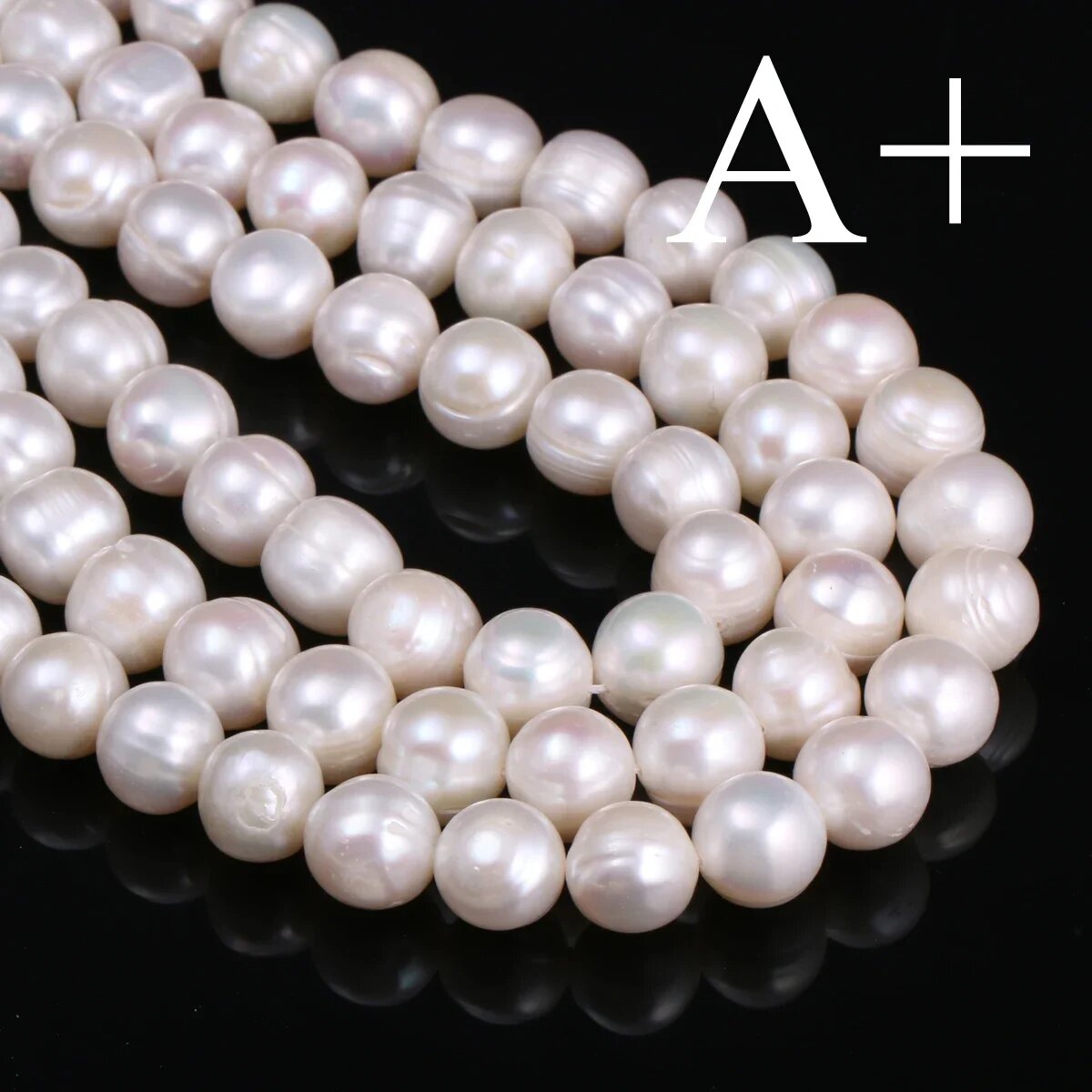 Натуральные пресноводные жемчужные бусины 11-12 мм Белый, 11-12mm, White A