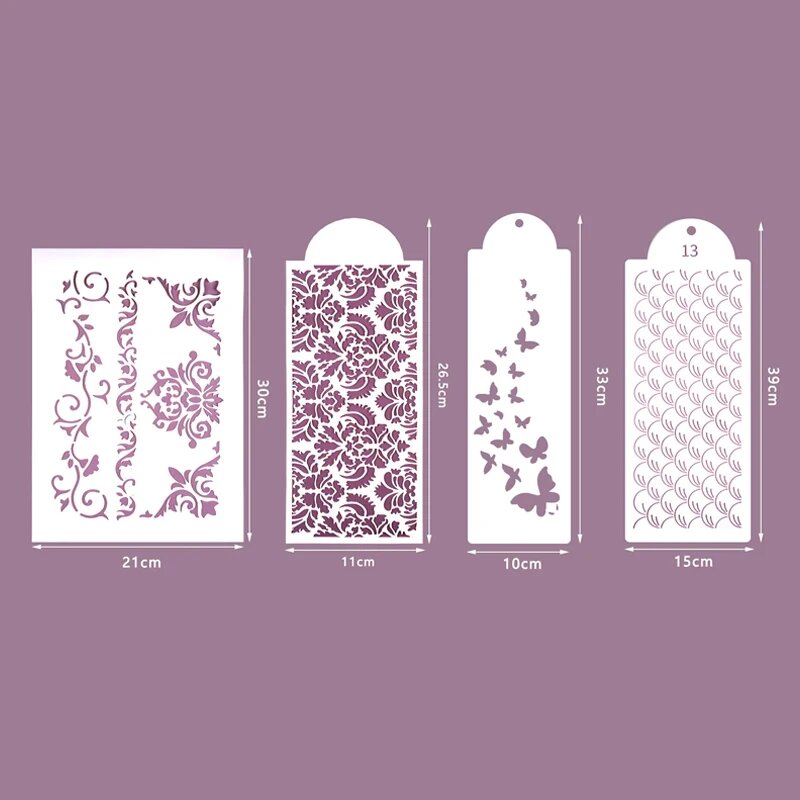 Трафареты для торта 4шт, набор FAIS DU, цвет: 4pcs Set K
