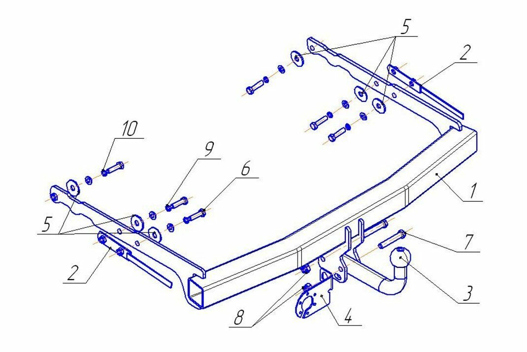 Фаркоп для Ford Mondeo седан/универсал 2007-2015 Тип шара: A. Нагрузки: 1500/75 кг, FD 23