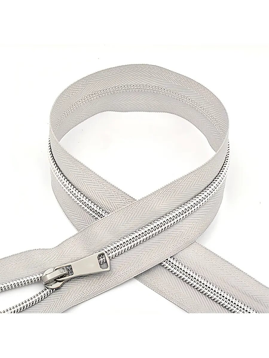 Молния спираль №5 декор. 55см цв. S336 серый уп.50шт