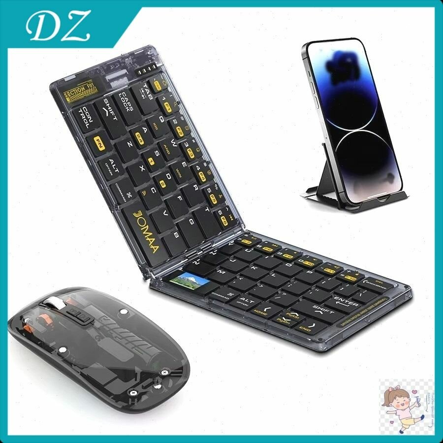 JOMAA Комплект мышь + клавиатура беспроводная KEYSET208BLRU, Русская раскладка, черный