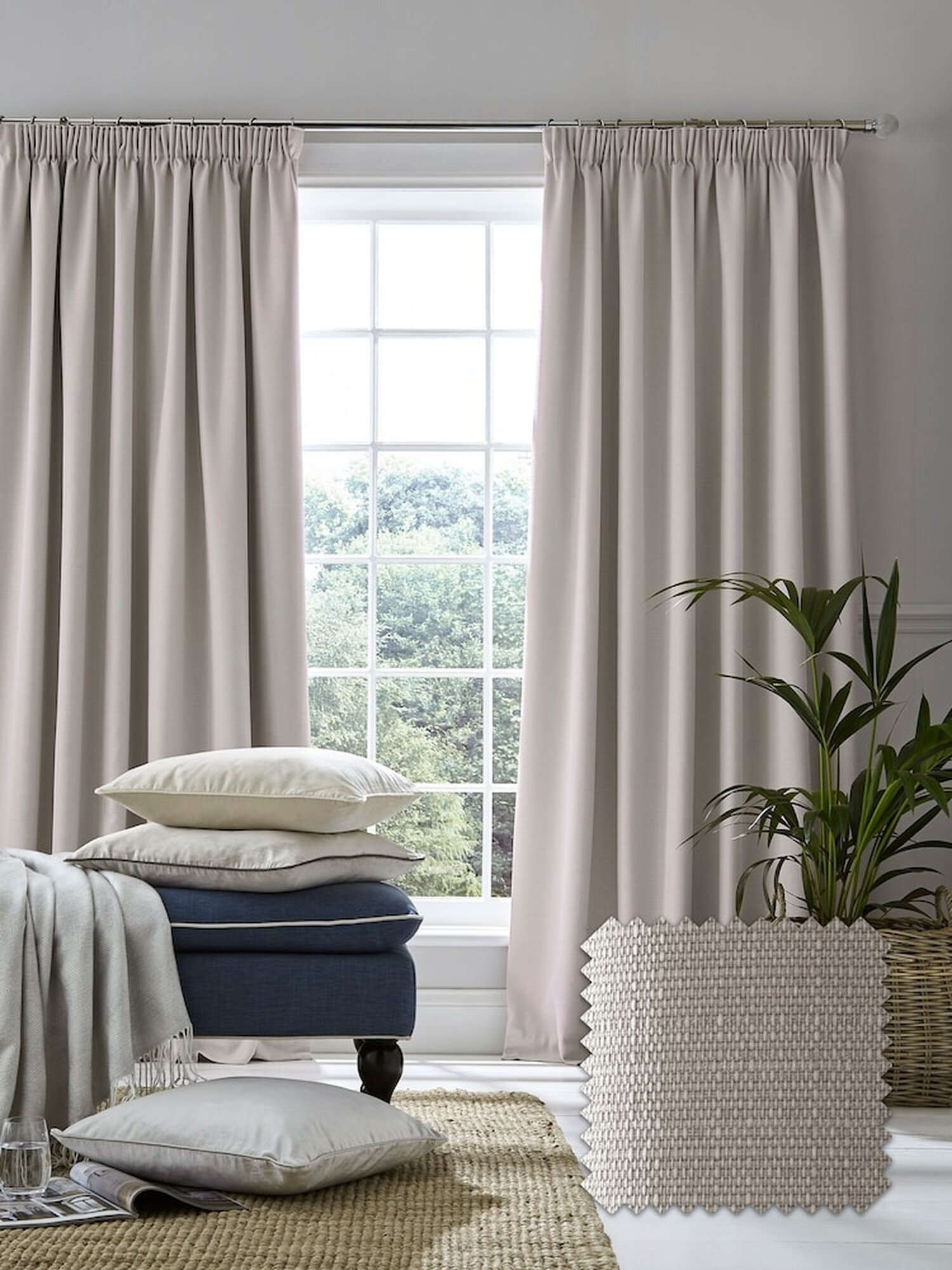 Шторы плотные Laura Ashley Stephanie, размер 229х229 см, цвет серый, 727-727_2