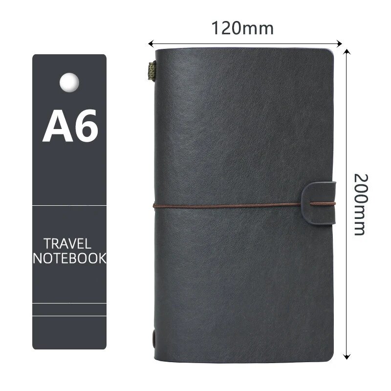 Ретро блокнот A6, 200x120 мм, Dark Gray