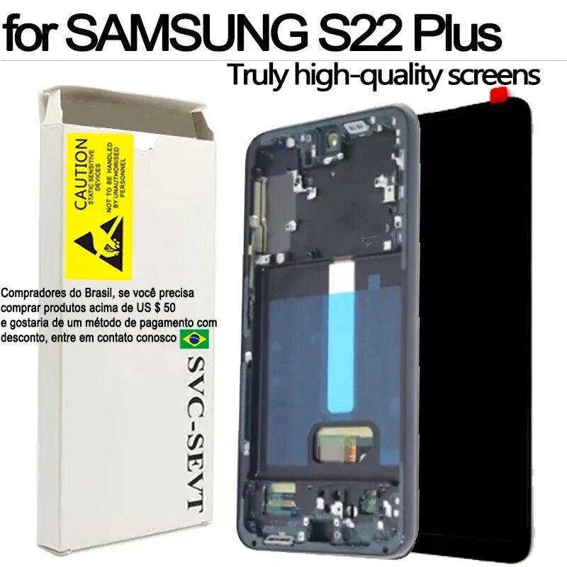 6,6-дюймовый динамический AMOLED-дисплей для Samsung S22 Plus, дигитайзер Global Green Frame