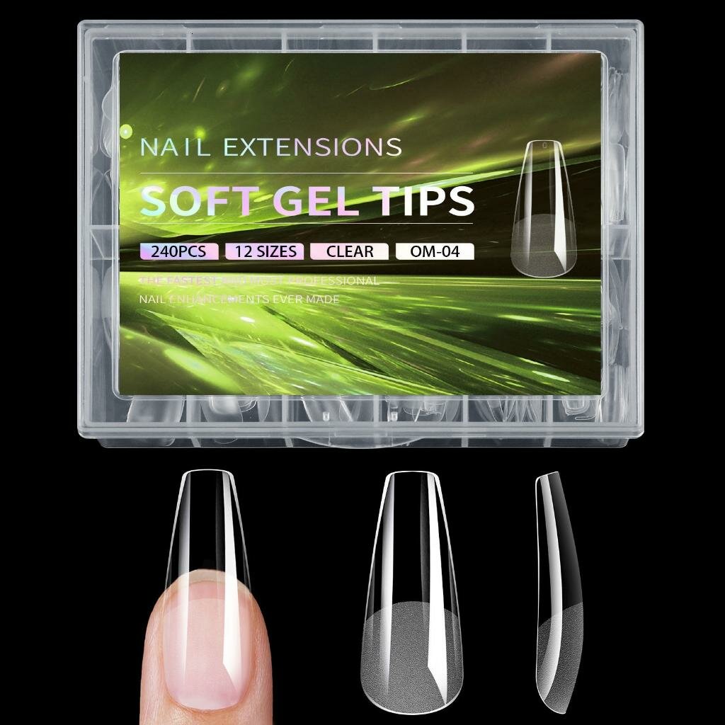 Акриловые накладные ногти миндальной формы, 240 шт, стиль4