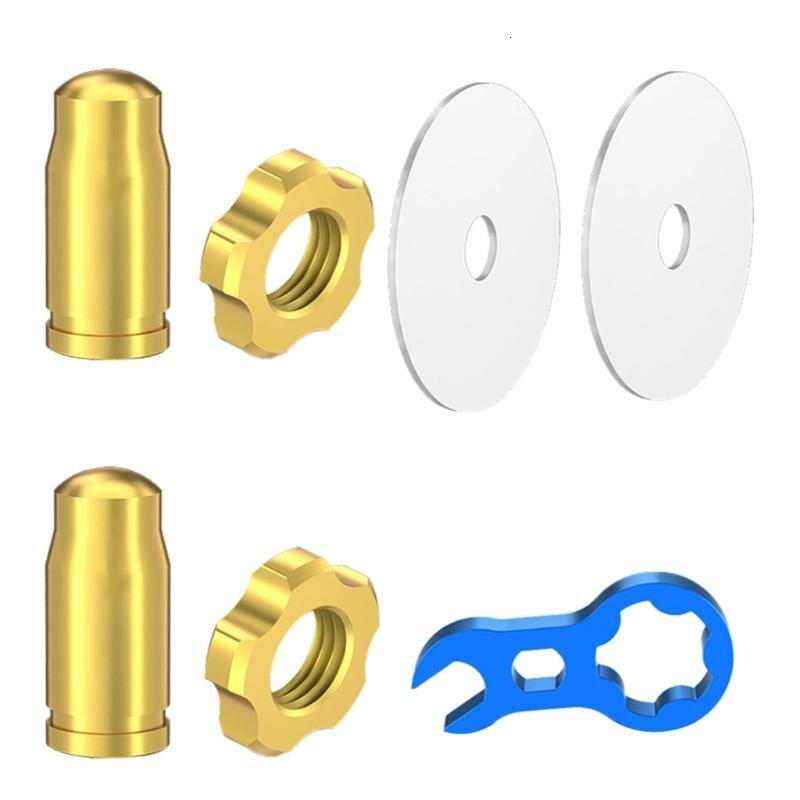 Колпачки для вентилей велосипедных шин титановые, Золотой Набор Presta