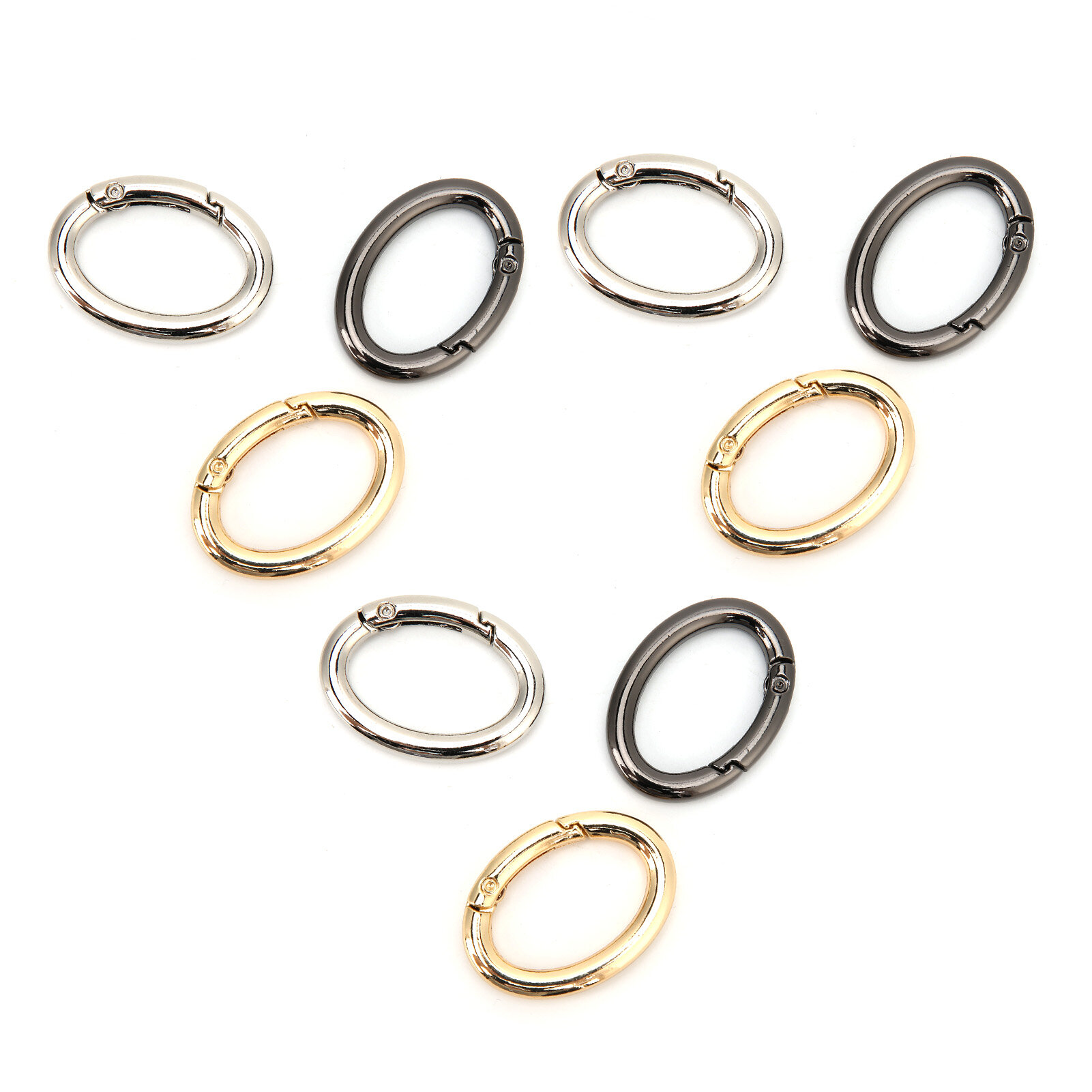 9 шт. Пряжка с пружинным кольцом, 0-образная овальная открытая цепочка для сумки, аксессуары для самостоятельного изготовления, 3 цветаS