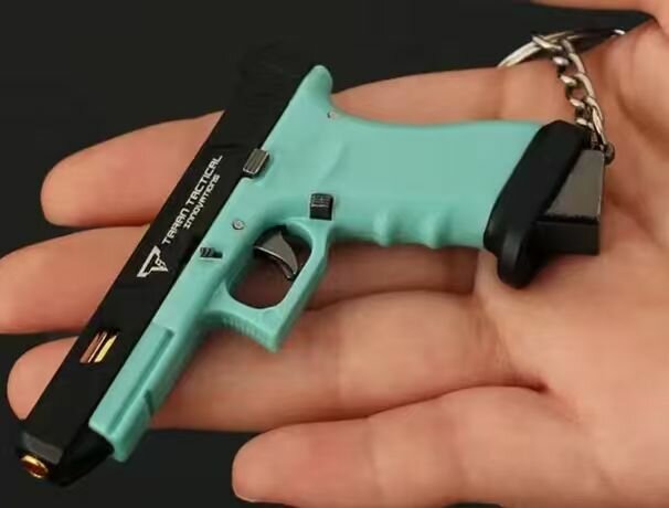 Брелок Glock 34, металл, с функцией разборки и сборки, тёмно-синий с чёрным