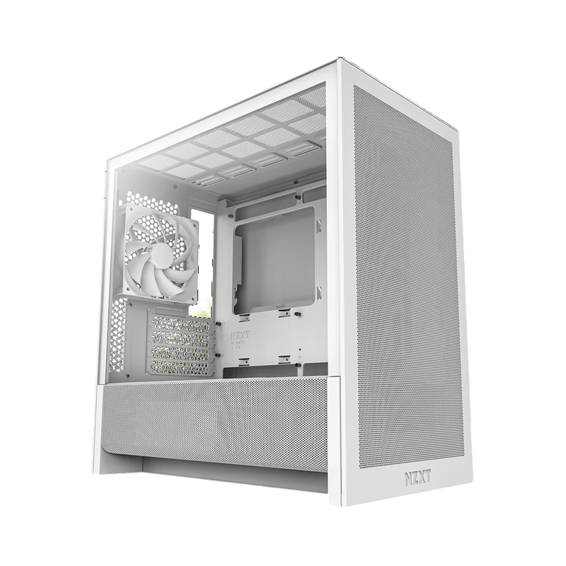 Корпус без блока Case NZXT H3 Flow (2025), Midi-Tower, TG, 1x120mm, 1xUSB-A 3.2 + 1xUSB-C 3.2, mATX, mITX White