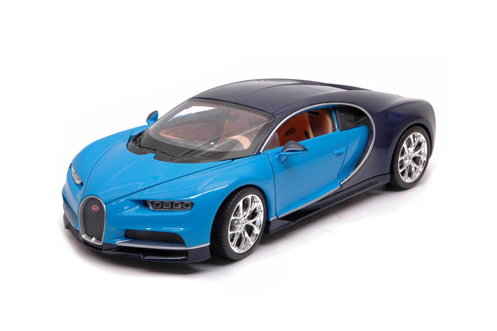Модель коллекционная WELLY Bugatti chiron 2017 голубой с синим