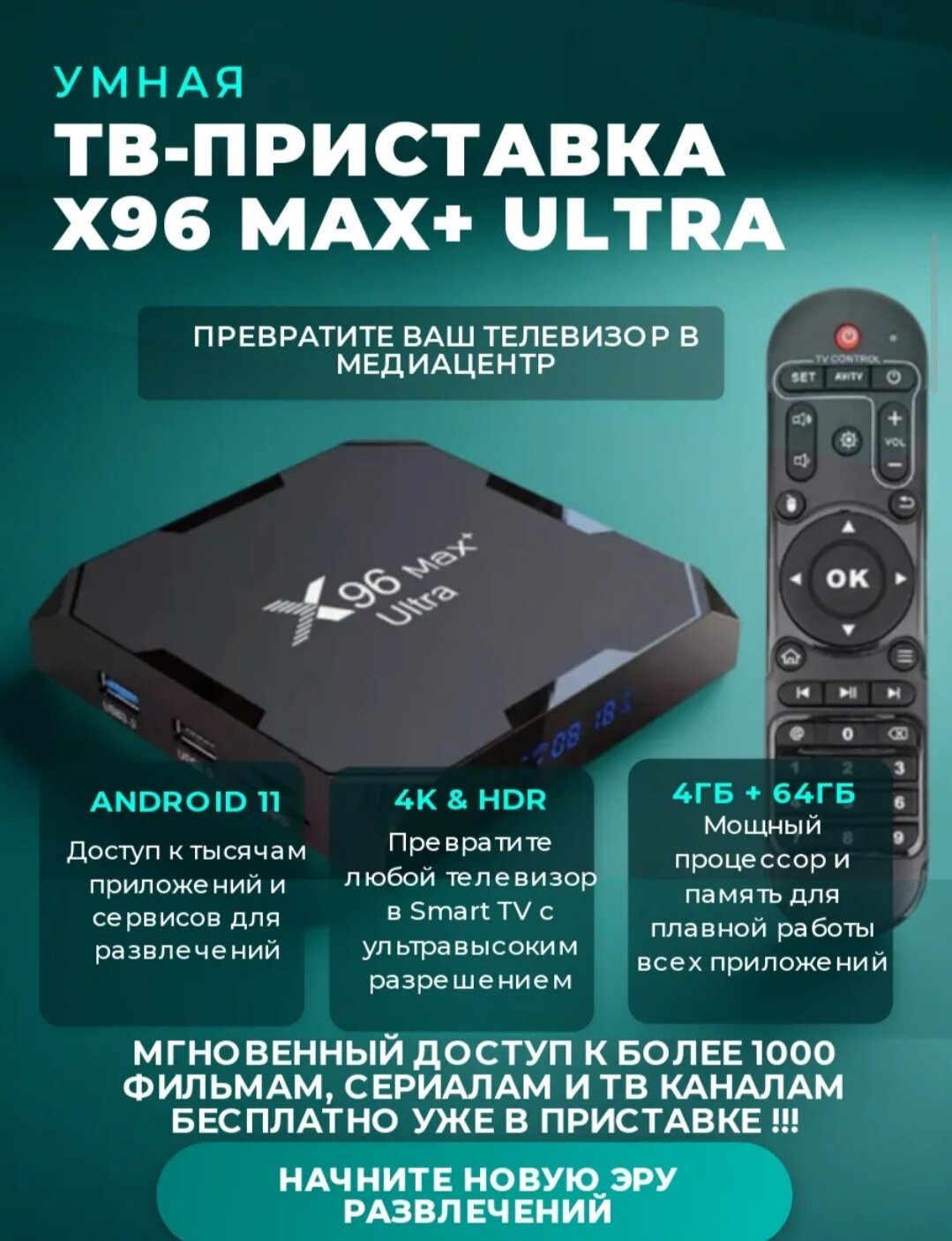 Smart приставка X96 Max Plus Ultra 4/64