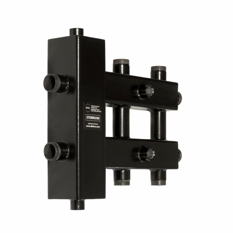 Гидравлический разделитель модульного типа DIAL STEEL GRM 3х60, 60 квт, гидрострелка 3 контура для систем отопления частного дома, сталь