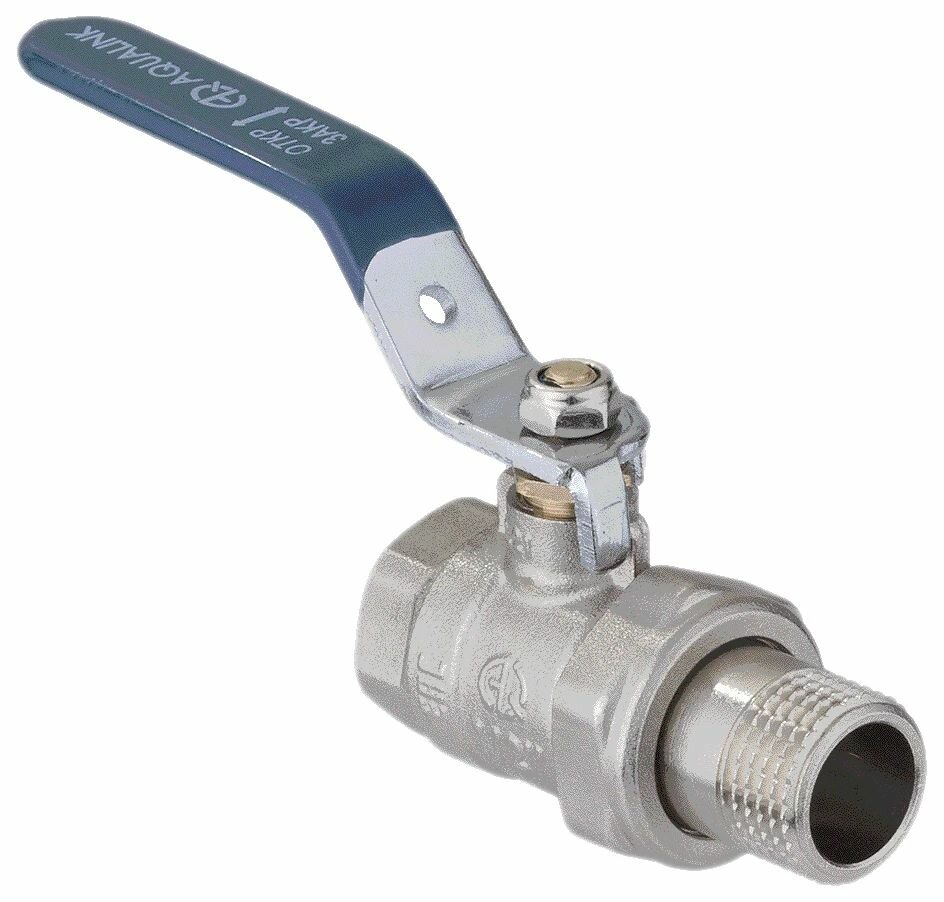Кран шаровой с американкой полнопроходной (рычаг) AQUALINK, 1/2"