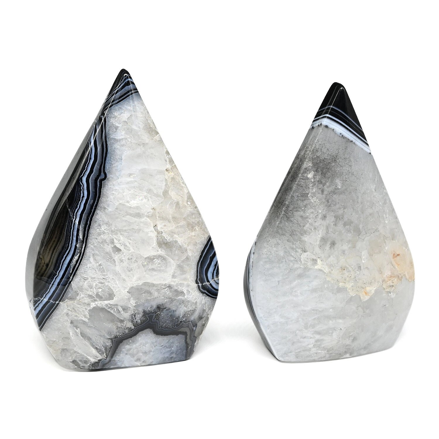 Кристалл из агата черного "Свеча" 52*25*83мм .