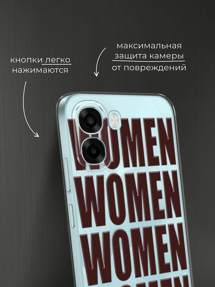 Силиконовый чехол на Oppo A6x / Оппо A6x с принтом woman burgundy — фото 1