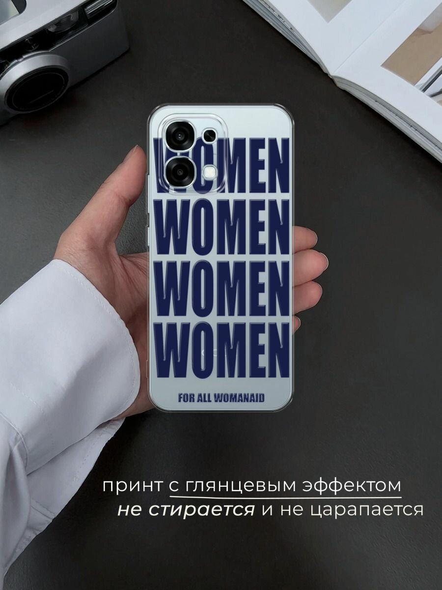 Силиконовый чехол на Oppo A6 Pro / Оппо A6 Про с принтом woman blue — фото 1