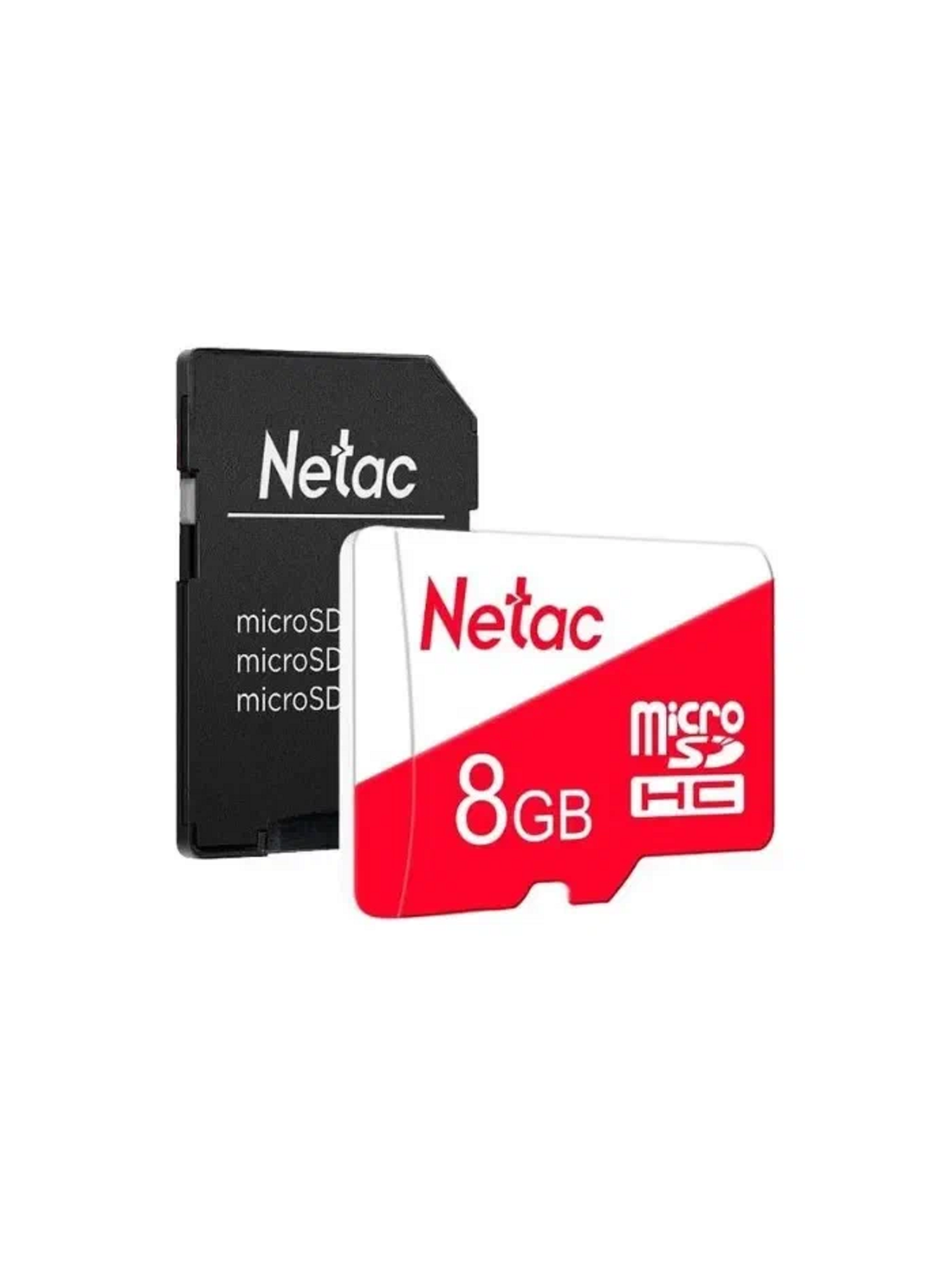 Карта памяти MicroSDHC 8GB Netac NT02P500ECO-008G-R P500 Eco Class 10 + SD адаптер
