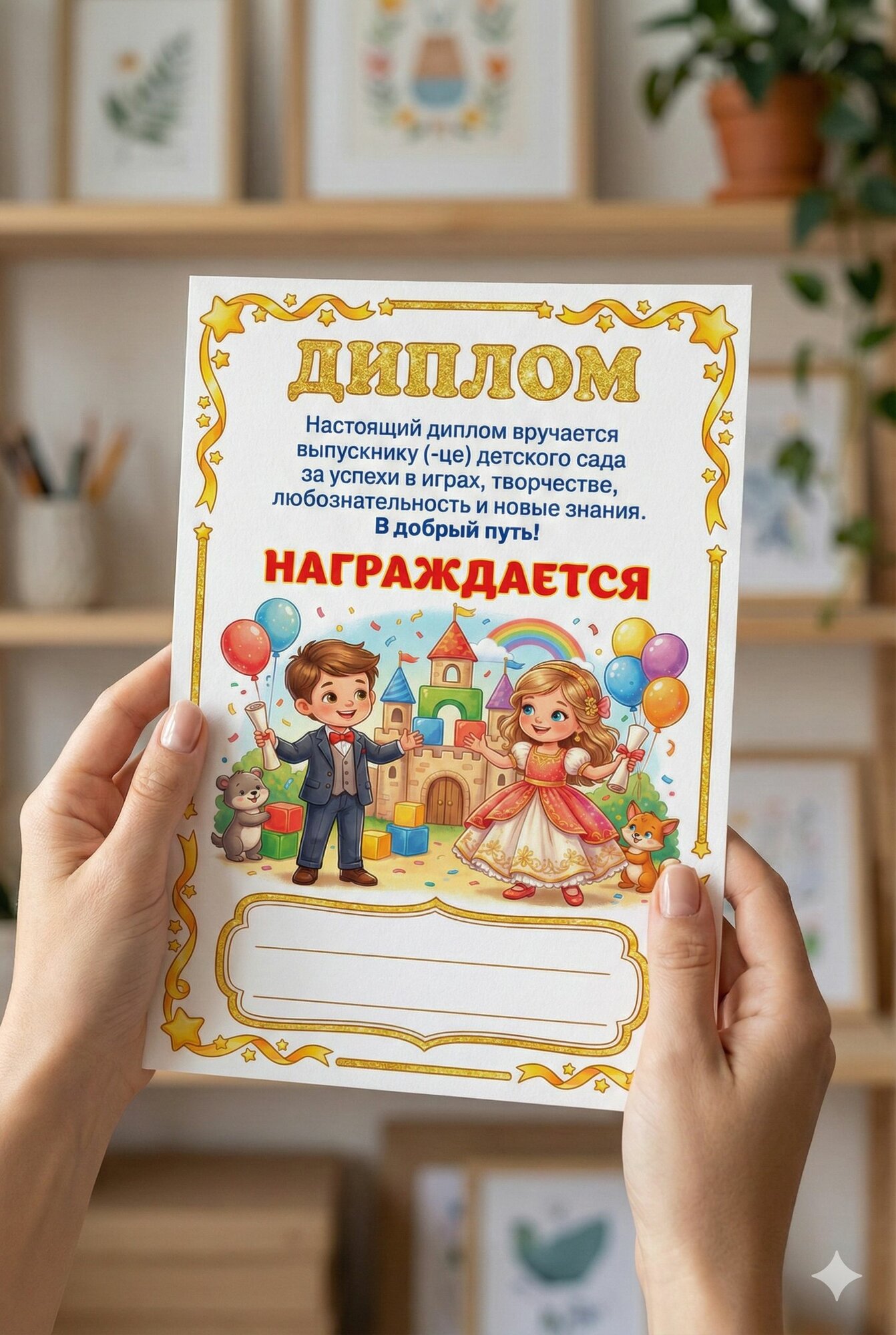 Диплом об окончании детского сада 5 шт А4