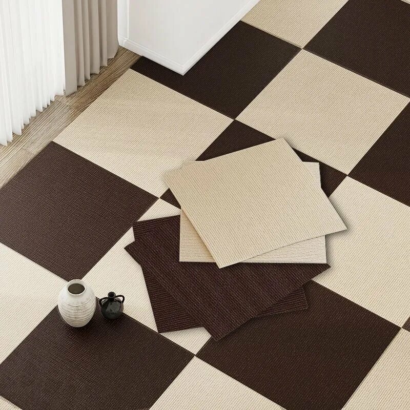 Ковровая плитка цвета хаки + коричневая 60 см x 60 см* 10 штук/3,6 квадратных метра