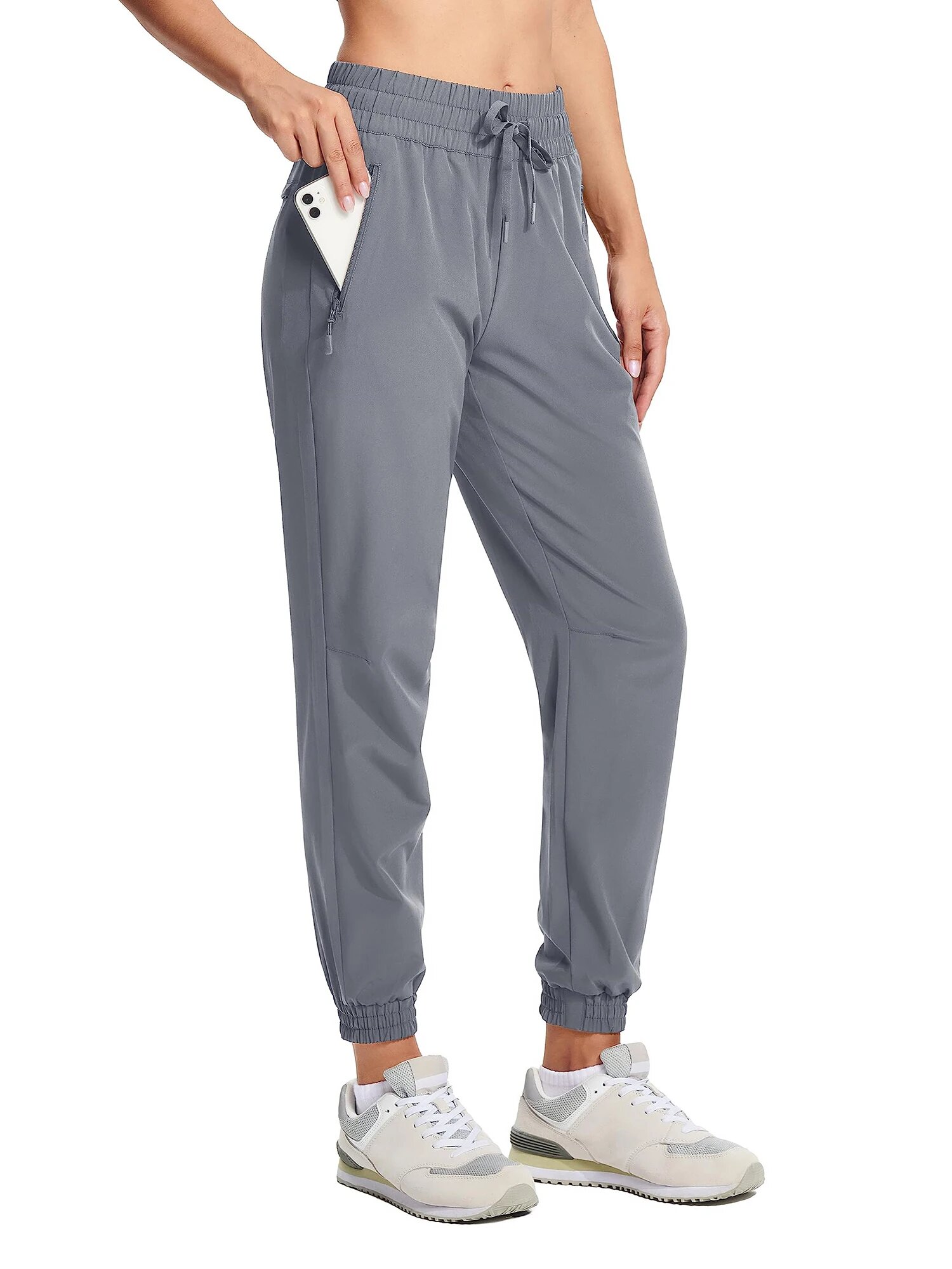 KEFITEVD Быстросохнущие штаны для женщин Серый, CN L (US S), Light Gray