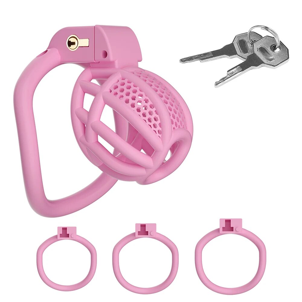 Сотовая мужская клетка целомудрия, дышащая клетка для члена, CB Lock, рабская клетка, фетиш, M-pink