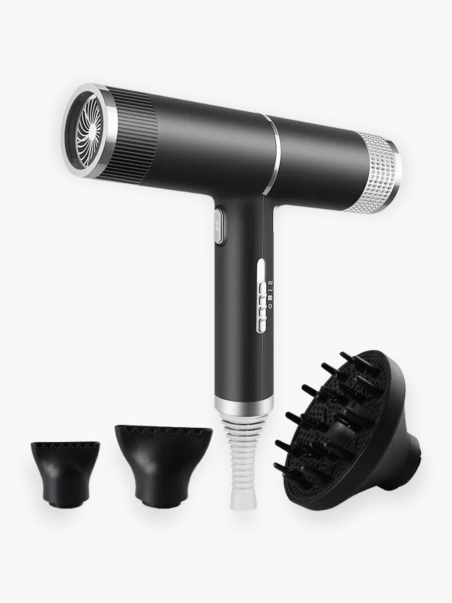 JRL Professional Фен для волос 2020 H 2150 Вт, скоростей 3, кол-во насадок 3, черный матовый