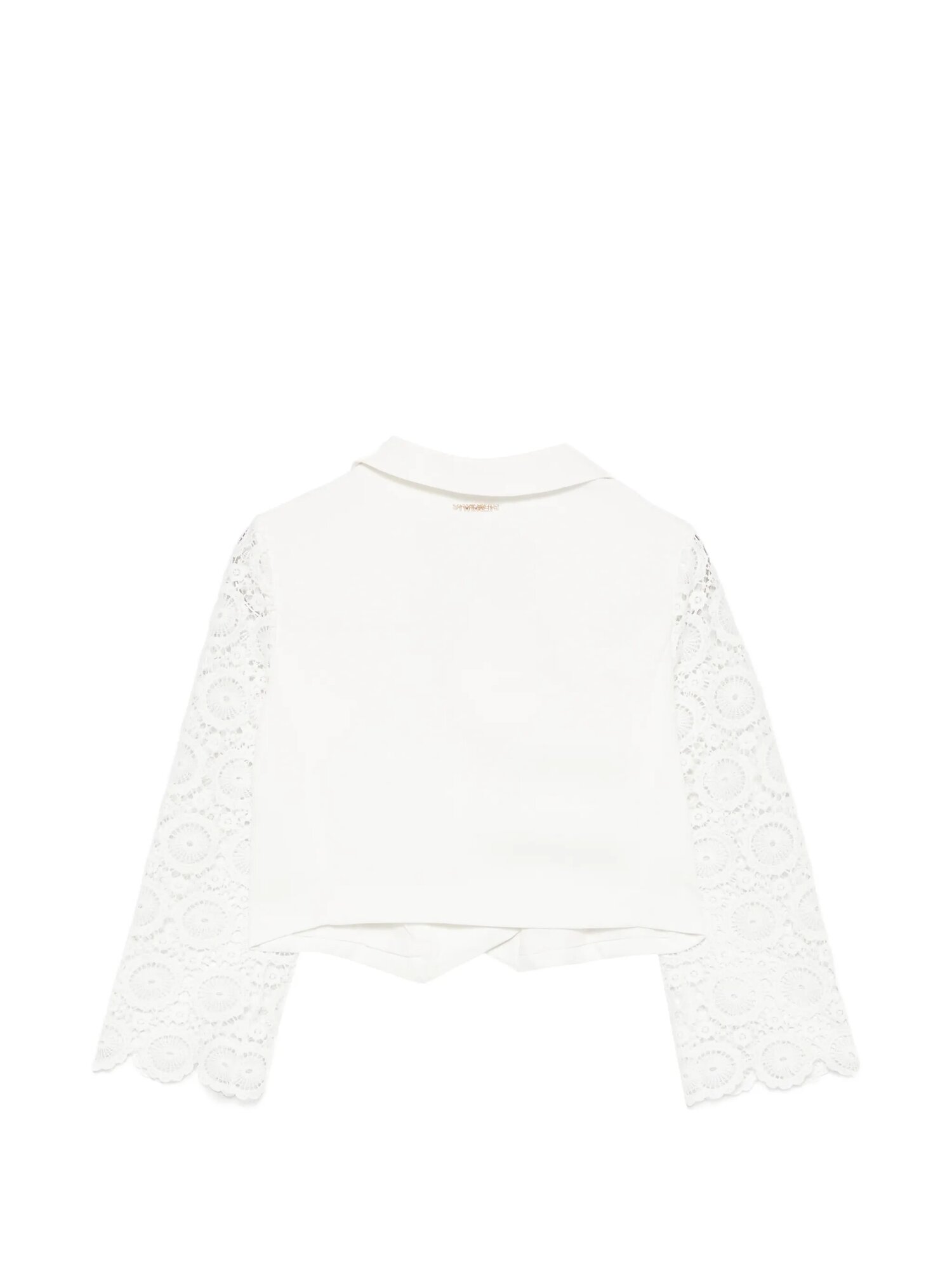 Пиджак Twinset Milano Lace-sleeve jacket, размер 16 лет, бежевый/белый — фото 1