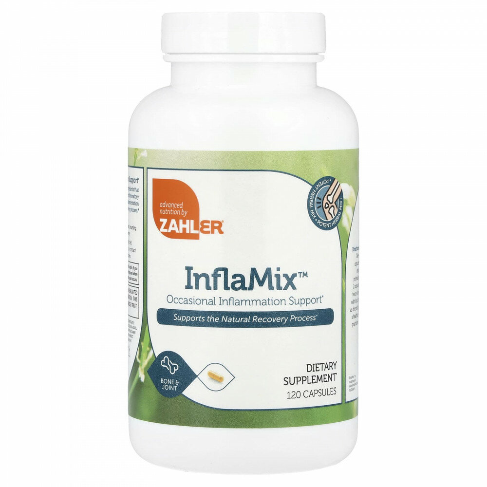 Zahler, InflaMix™, поддержка при эпизодических воспалениях, 120 капсул