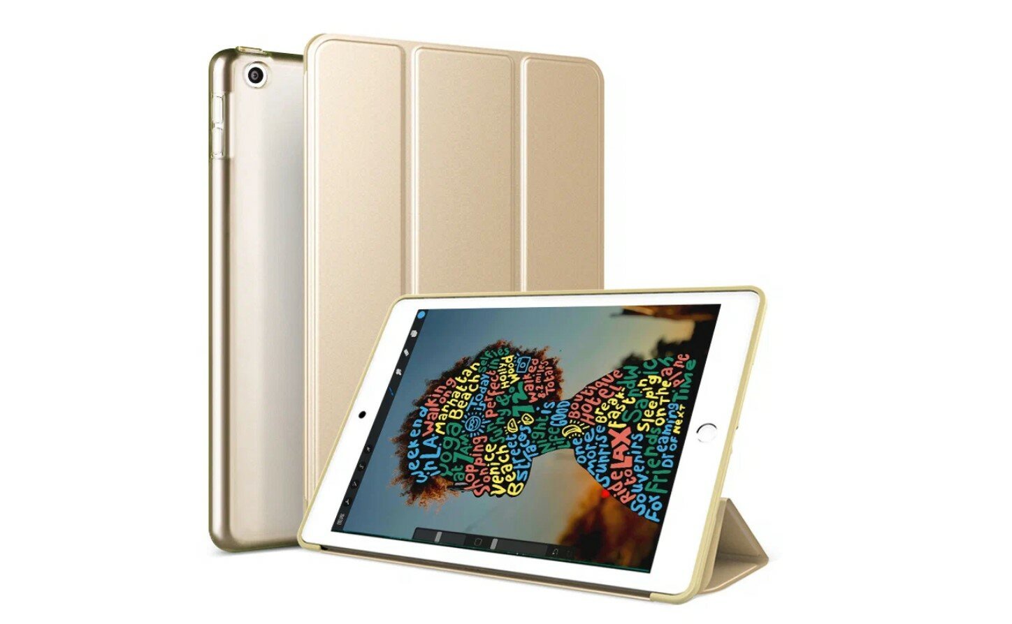 Чехол-обложка MyPads для Apple iPad Pro 12.9 2017/ iPad Pro 12.9 2015 на пластиковой основе золотистый