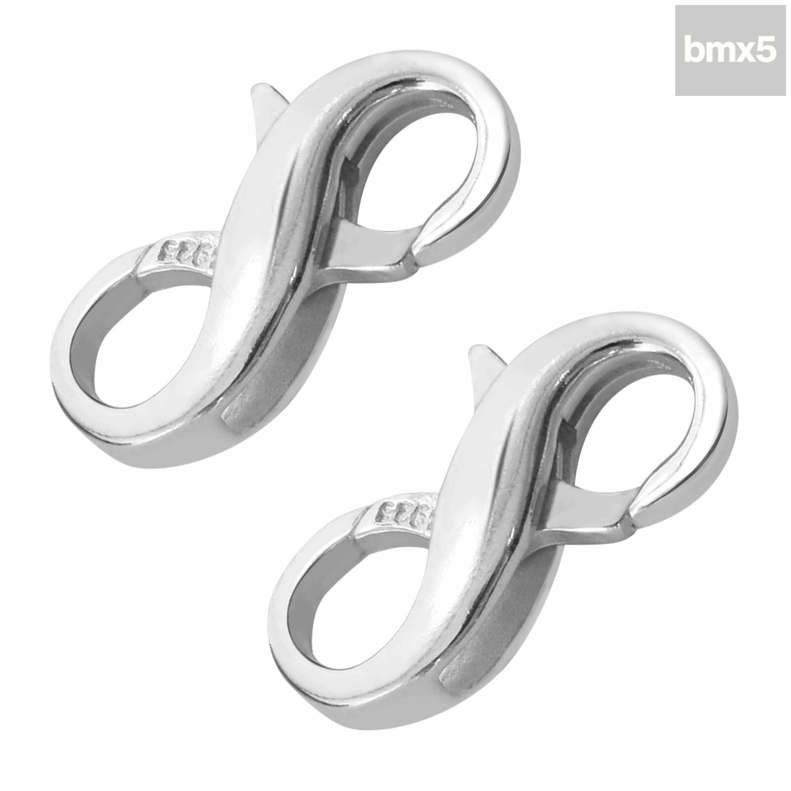 Застежка-карабин для браслета из 925 стерлингового серебра, 2 штуки
