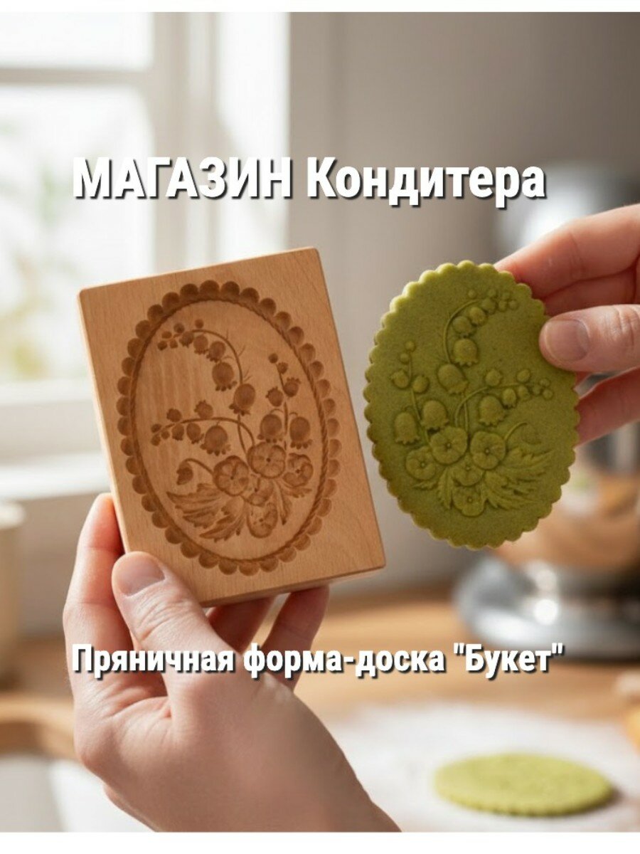 Пряничная форма-доска "Букет Ландышей" для создания пряников и печенья. — фото 1